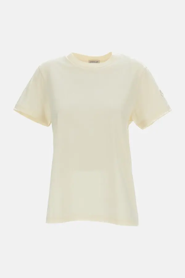 Moncler Short Sleeve Embroidered Logo T-shirt - Multicolor