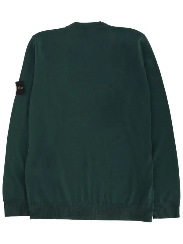 Stone Island Jersey With Logo Patch - Green
