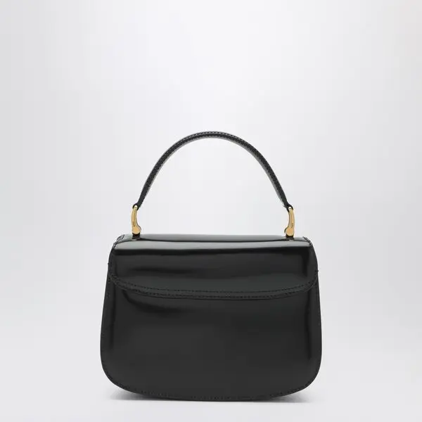 AMI Paris Leather Shoulder Bag - Black