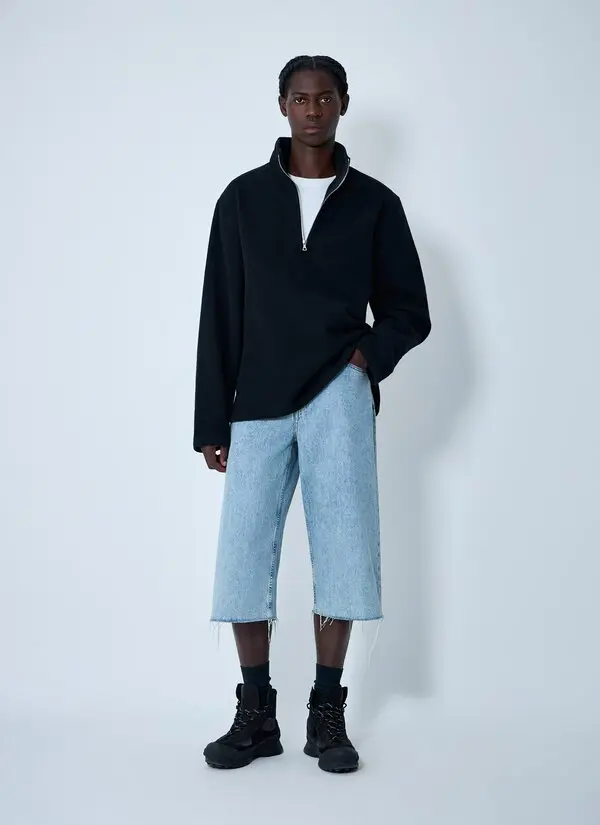 RIER Riera Zip-up Fleece Sweatshirt - Black