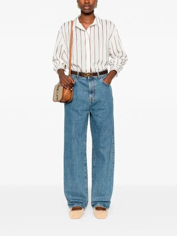 Gucci Silk Shirt With Web Pattern - Multicolor