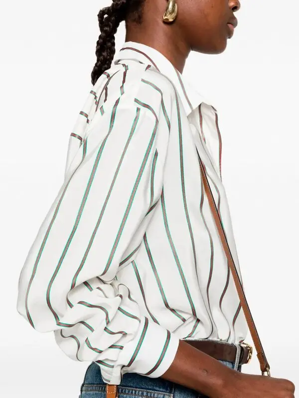Gucci Silk Shirt With Web Pattern - Multicolor