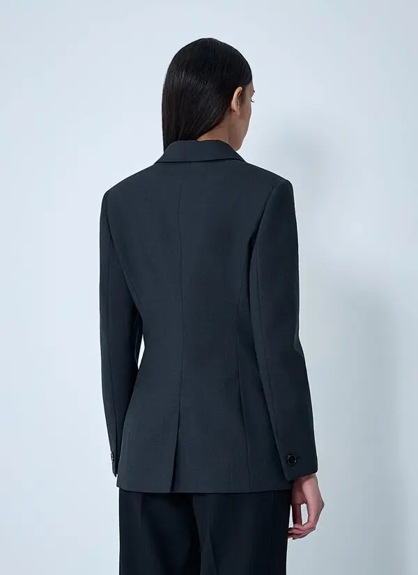 Gucci Double-breasted Wool Blazer With Notched Lapels - Black