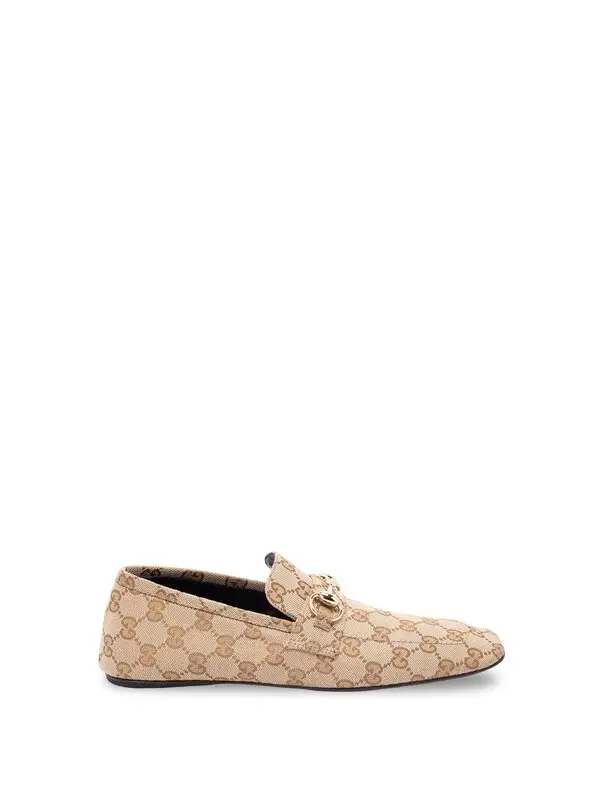 Gucci Gg Monogram Loafers With Gold Tone Horsebit Detail - Multicolor