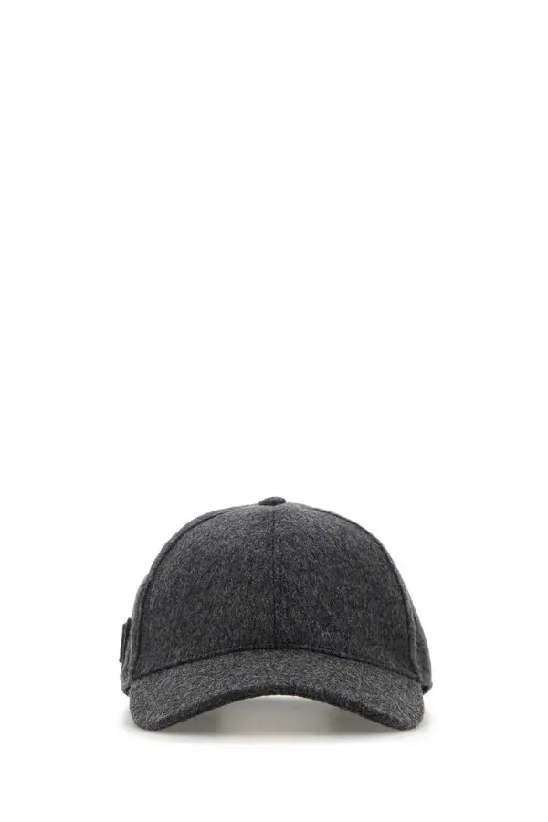 Prada Flannel Baseball Cap - Gray