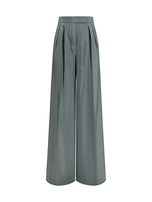 Max Mara Virgin Wool Tailored Wide-leg Pants - Green