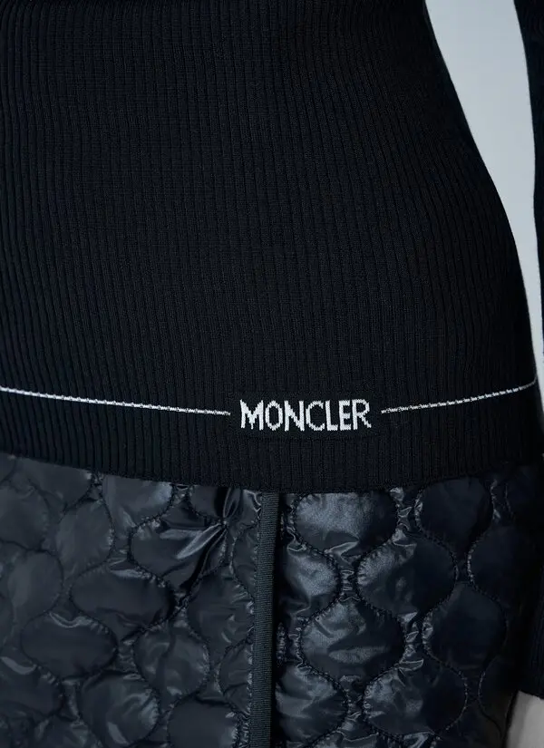 Moncler Ribbed Wool High-neck Sweater - Black