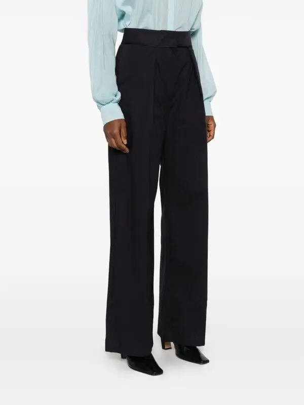 FORTE_FORTE Belted High-waist Pleated Trousers - Blue