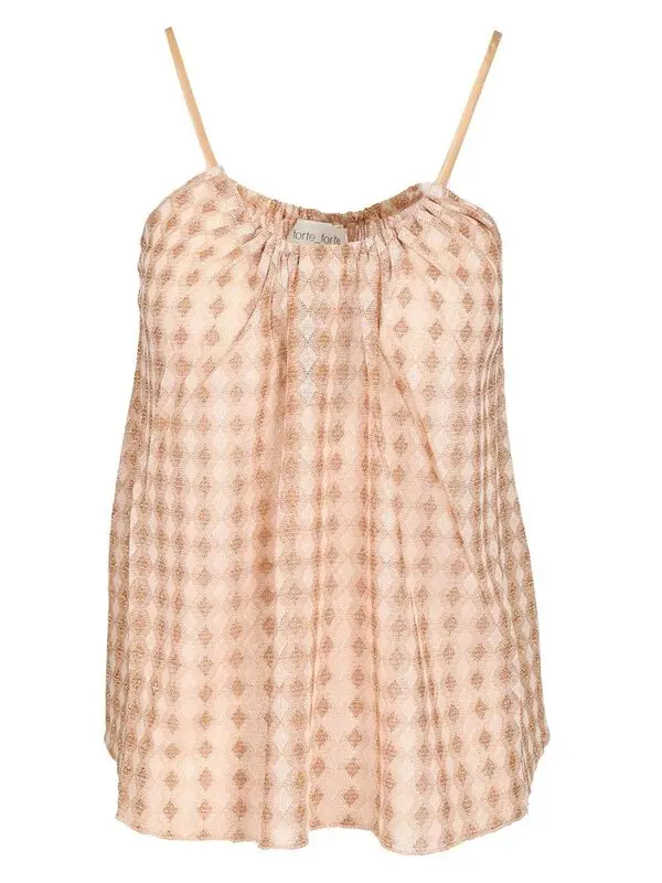 FORTE_FORTE Diamond Jacquard Jersey Crop Top