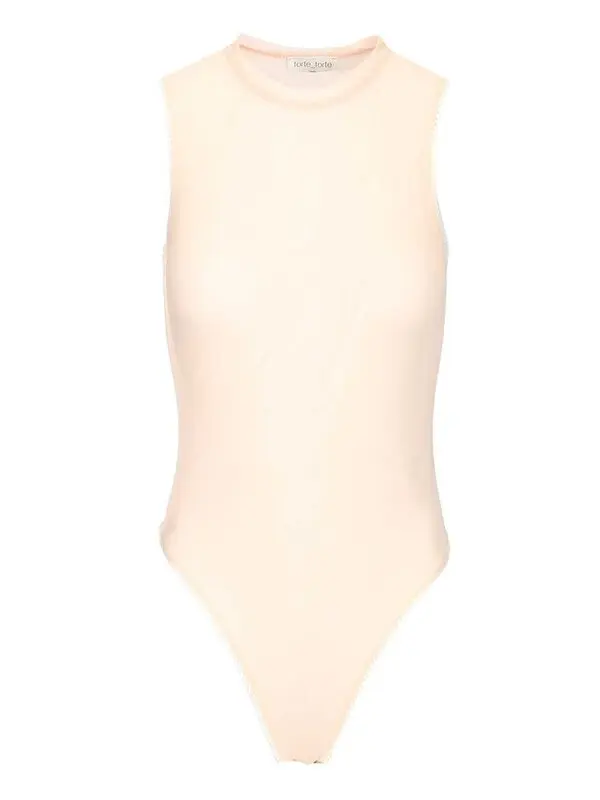 FORTE_FORTE Sleeveless Sheer Tulle Bodysuit