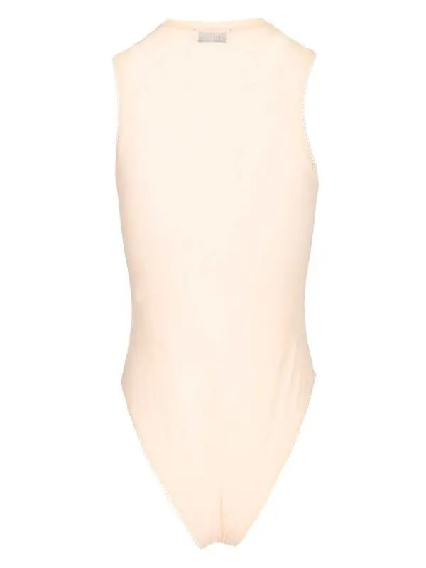 FORTE_FORTE Sleeveless Sheer Tulle Bodysuit