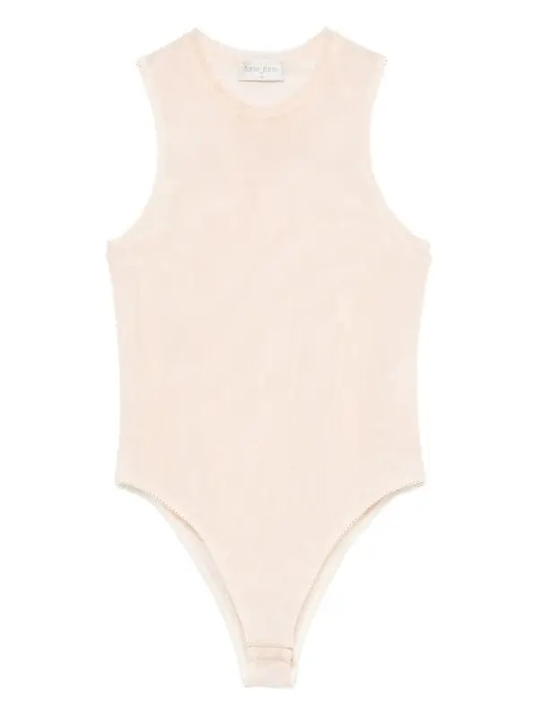 FORTE_FORTE Sleeveless Sheer Tulle Bodysuit