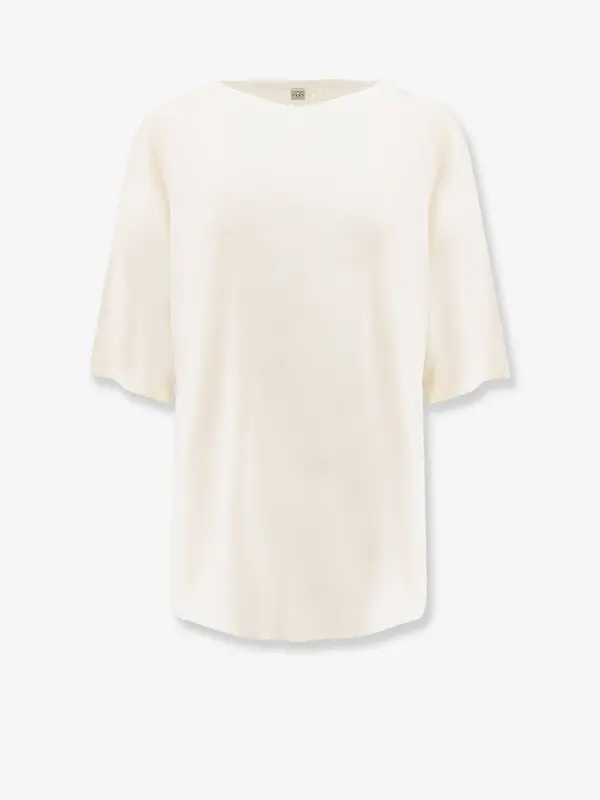 TOTEME Longline Wool Blend Sweater - White