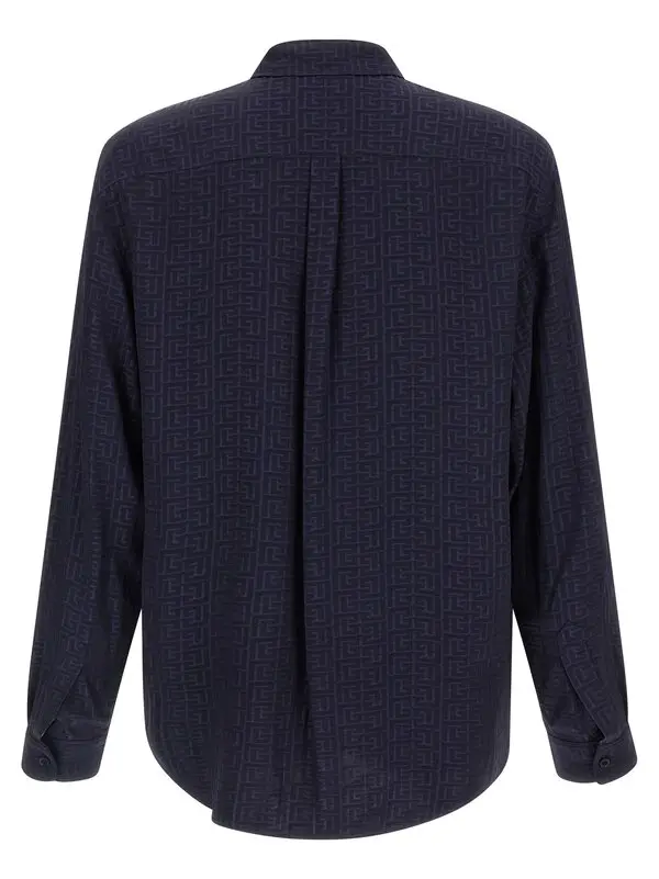 Balmain Jacquard Monogram Shirt - Blue