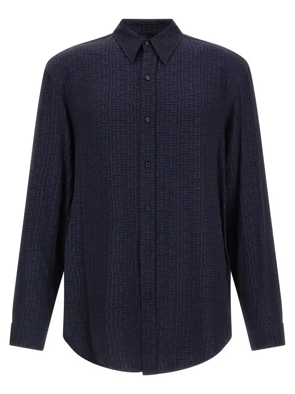 Balmain Jacquard Monogram Shirt - Blue