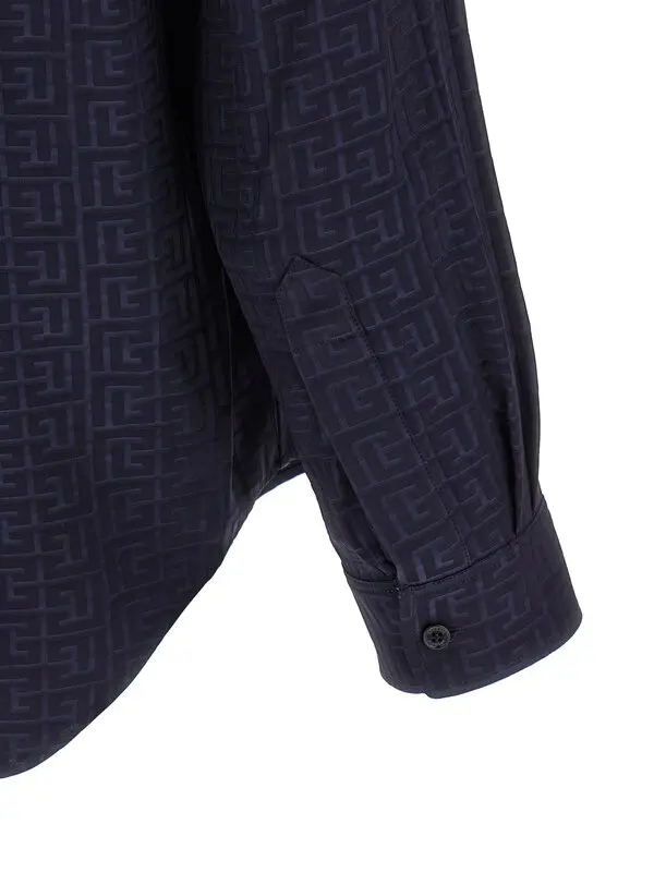 Balmain Jacquard Monogram Shirt - Blue