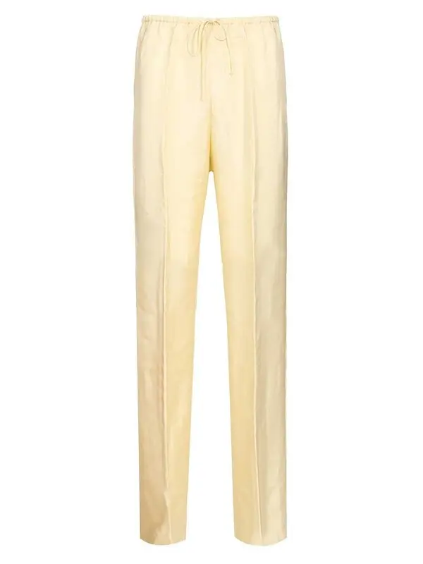 FORTE_FORTE Viscose Twill Drawstring Trousers - White