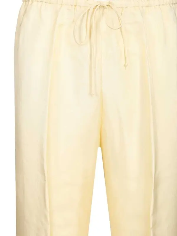 FORTE_FORTE Viscose Twill Drawstring Trousers - White