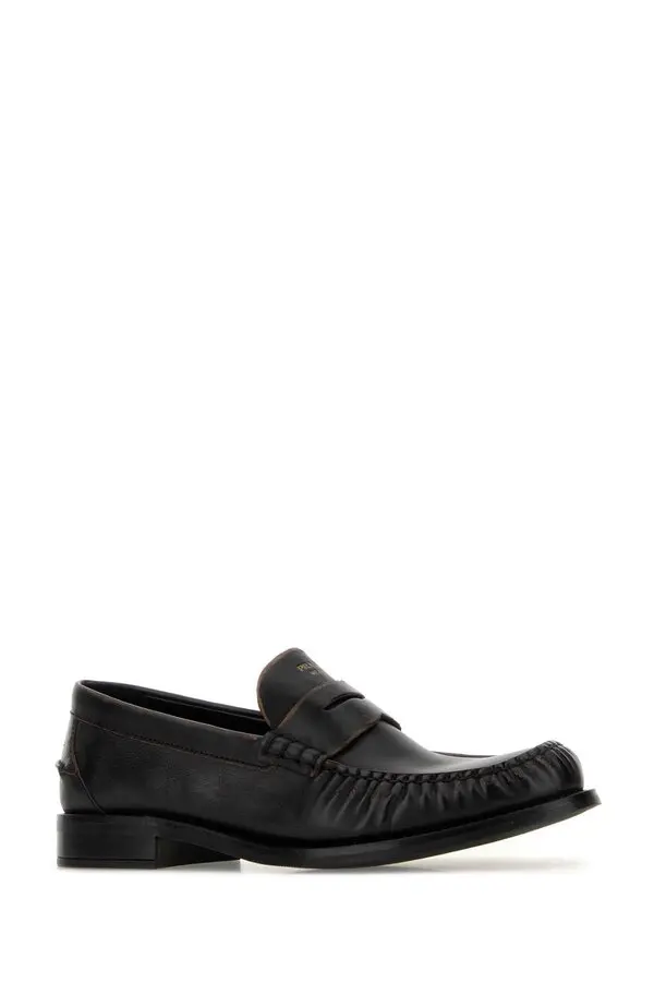 Prada Black Leather Loafers
