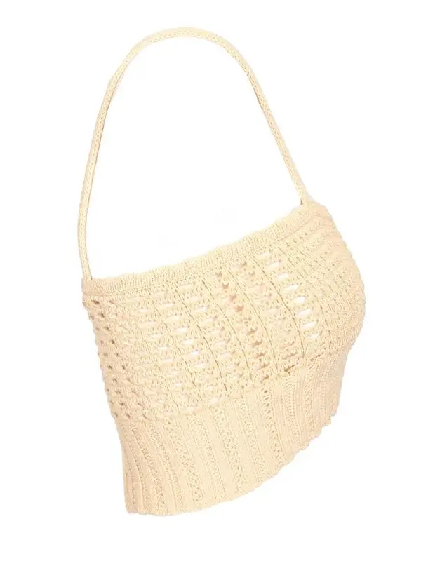 FORTE_FORTE Cropped Crochet Tank Top With Mother-of-pearl Buttons