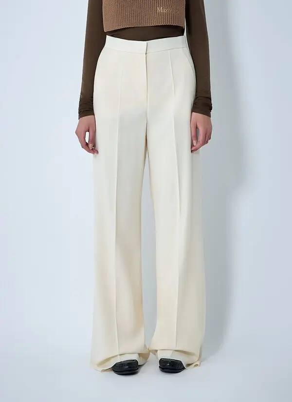 Max Mara High-rise Tailored Wool Grain-de-poudre Pants