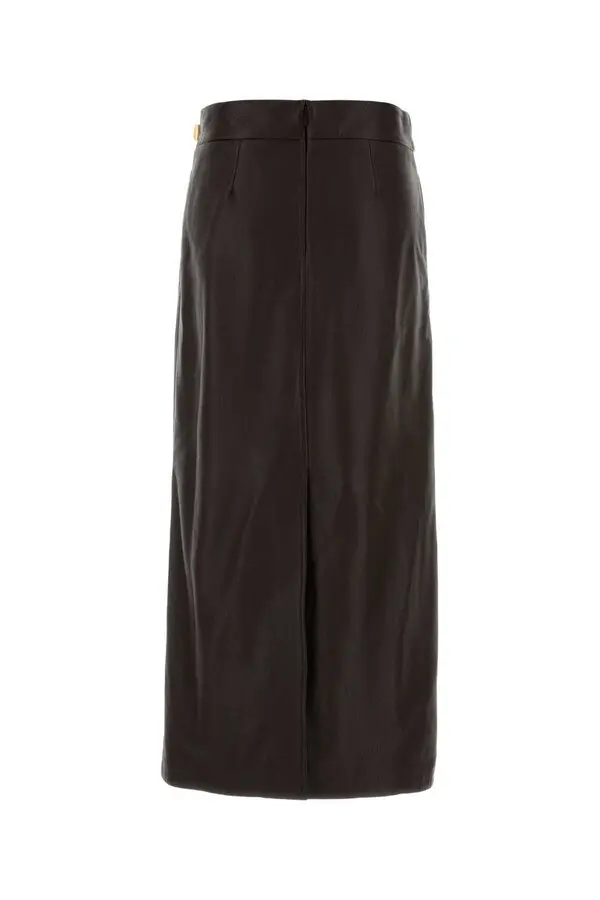 FERRAGAMO Dark Leather Skirt