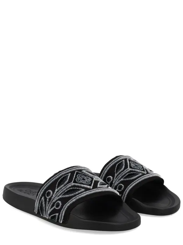 Casablanca Embroidered Slide - Black
