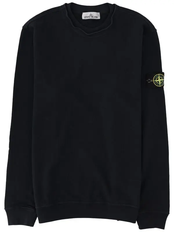 Stone Island Crewneck Sweatshirt With Logo Patch - Blue