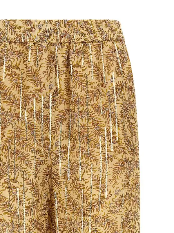 Valentino Garavani Voyage Imaginaire Paisley Print Silk Lamé Pants - Multicolor