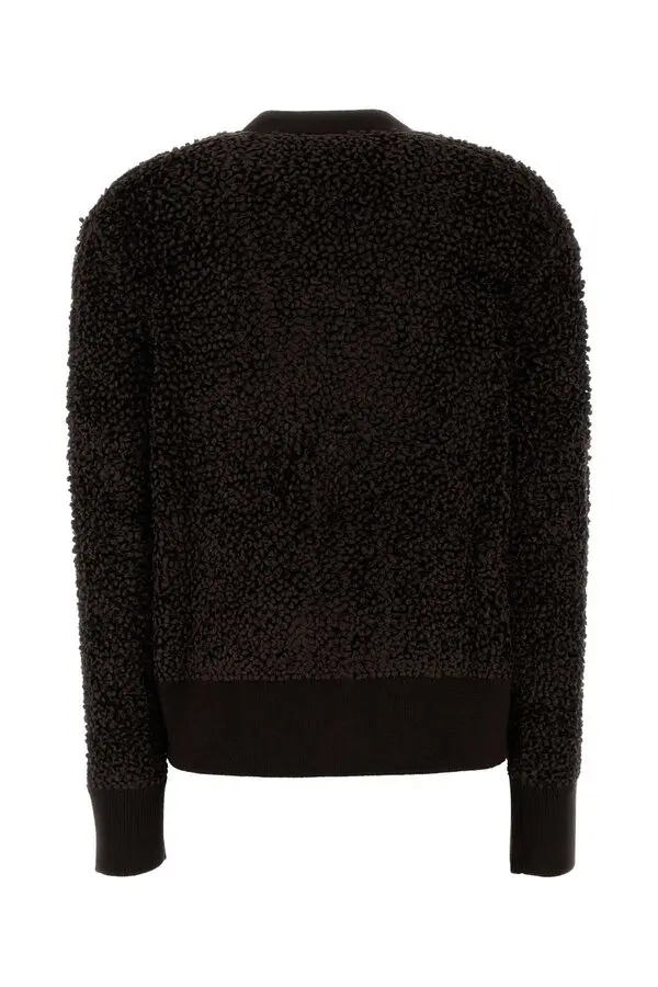 FERRAGAMO Dark Boucle Cardigan - Brown