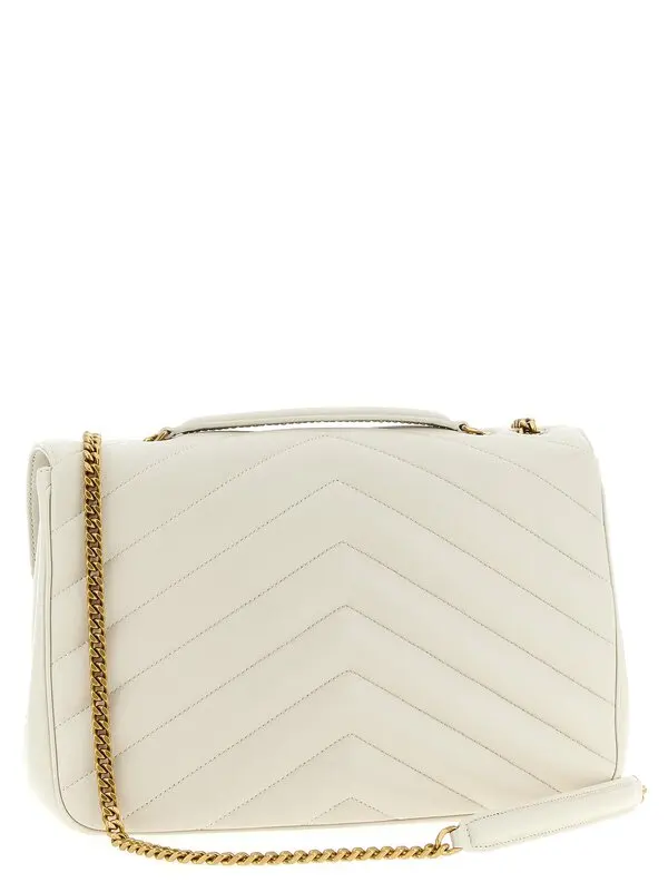 Saint Laurent Loulou Large Quilted Lambskin Shoulder Bag - Cream