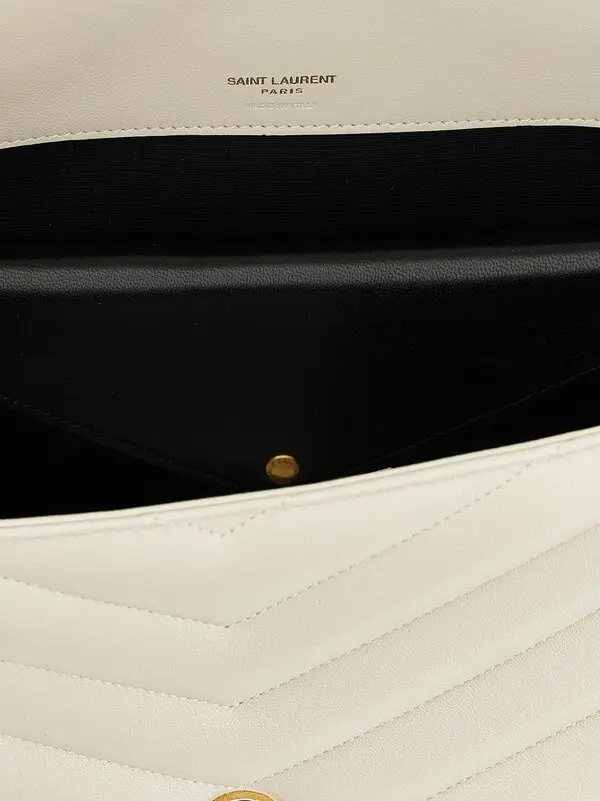 Saint Laurent Loulou Large Quilted Lambskin Shoulder Bag - Cream