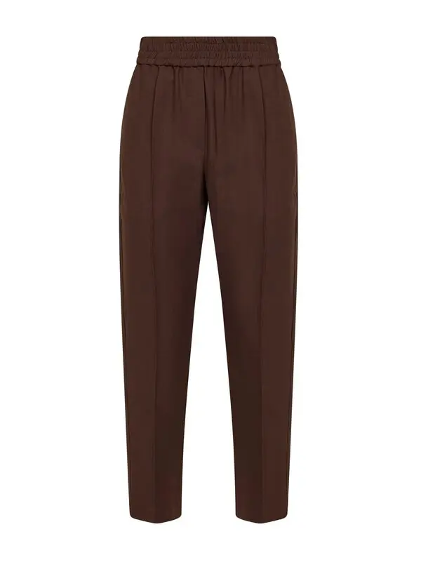 Brunello Cucinelli Cocoa Baggy Pull-up Trousers