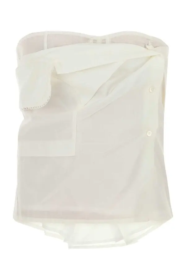 Miu Miu Poplin Top - White
