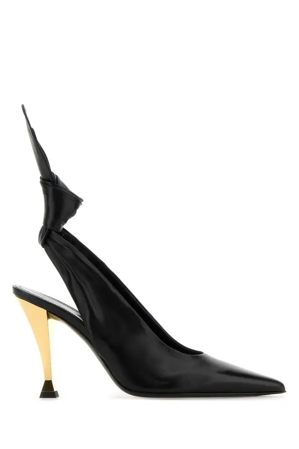 Givenchy Nappa Leather Beauw Pumps With Knot Detailing - Black