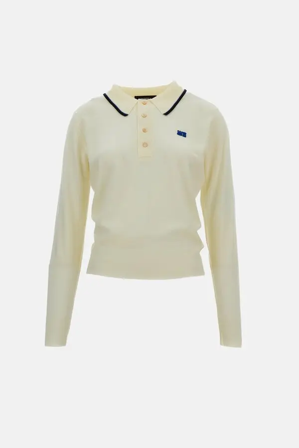 WALES BONNER John Smedley Long Sleeved Polo Shirt - Multicolor
