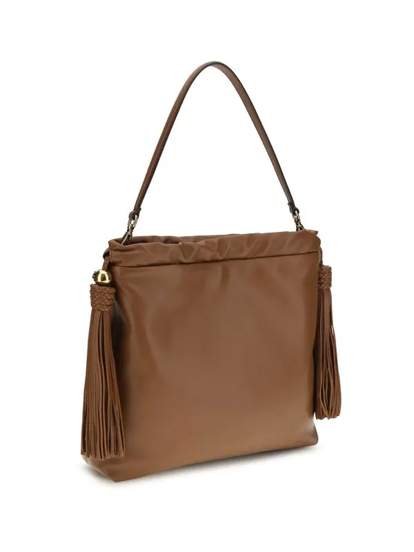Etro Kalispera Leather Shoulder Bag With Tassel Embellishments - Brown