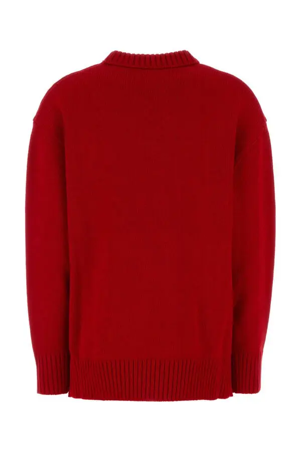 Prada Oversized Wool Sweater With Bow Detail