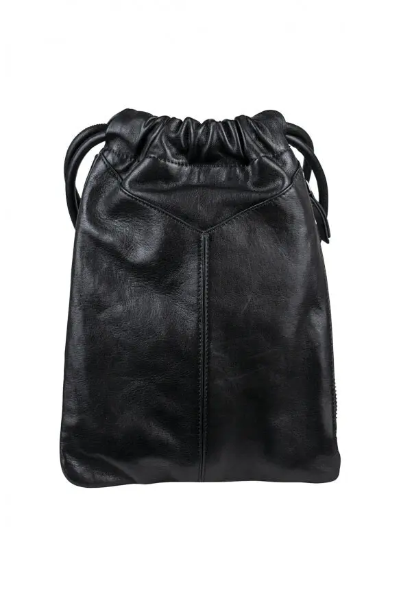 JIMMY CHOO Leather Drawstring Purse Handbag