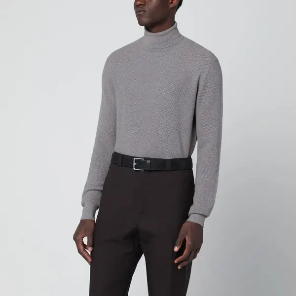 Tagliatore Beige Wool Turtleneck Sweater - Cream