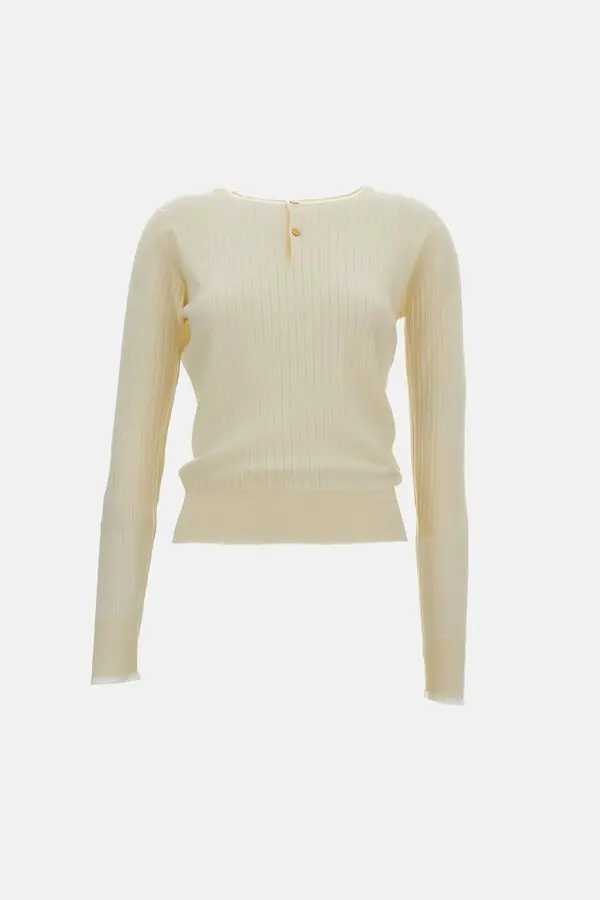 WALES BONNER John Smedley For Crewneck Ribbed Knit Sweater - Multicolor