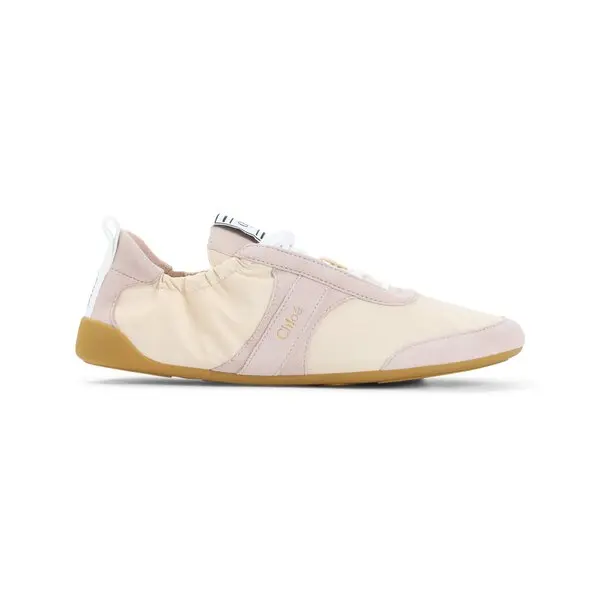 Chloé Beige Nylon And Suede Lace-up Sneakers