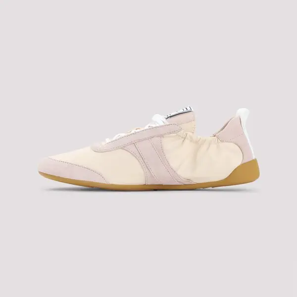 Chloé Beige Nylon And Suede Lace-up Sneakers