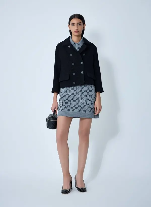 Gucci Wool-blend Jacket With Logo Hardware