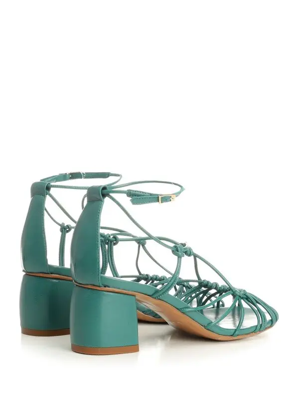 FORTE_FORTE Leather Strappy Block Heel Sandals