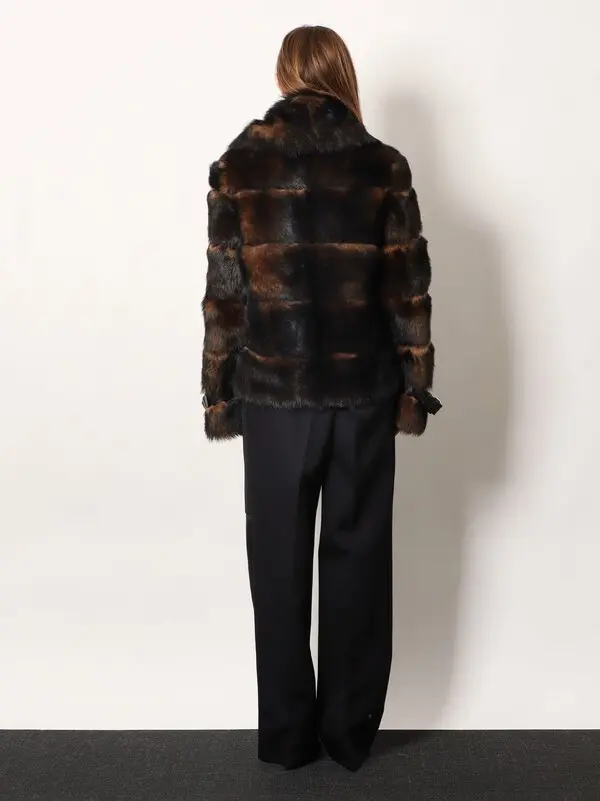 Fendi Brown Backed Sheepskin And Nappa Jacket - Multicolor