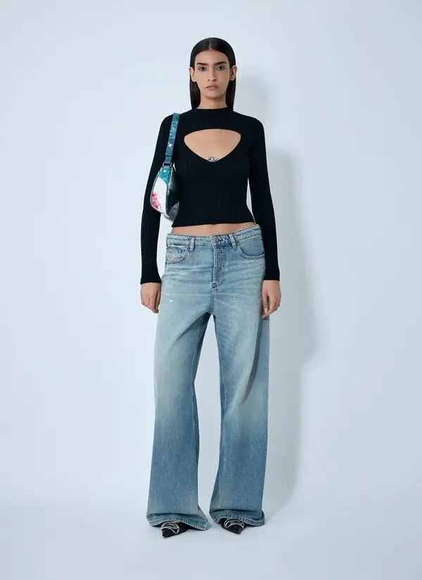 DIESEL® Wool Knit Cut-out Sweater - Black
