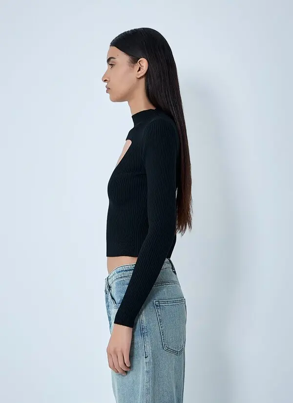 DIESEL® Wool Knit Cut-out Sweater - Black
