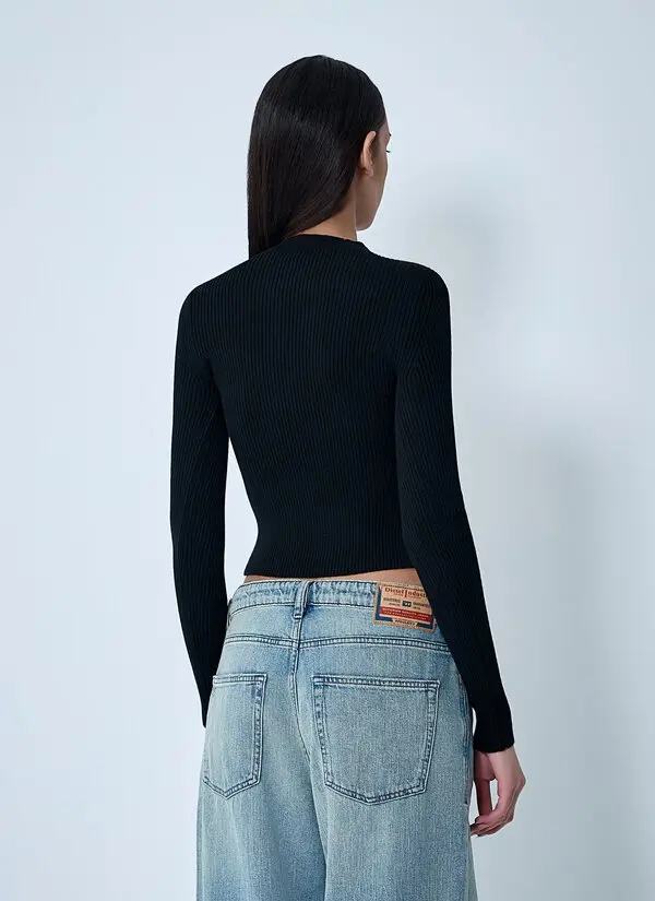DIESEL® Wool Knit Cut-out Sweater - Black