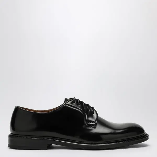 DOUCAL'S Smooth Leather Lace-up Derby Shoes - Black